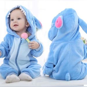 Pajamas | Baby Infant Blue Onesie Winter Pajamas Unisex Warm Fleece ...